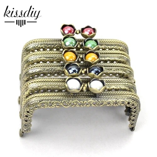 Бронзовая рамка для клатча KISSDIY, 8.5 см, Mix color