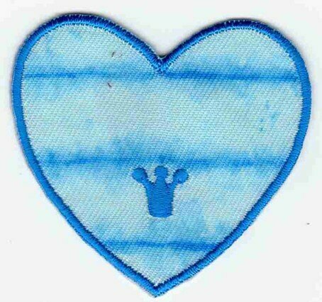 HKM 33324/1SB Термоаппликация "Herz Batikblau", 5 х 3 см