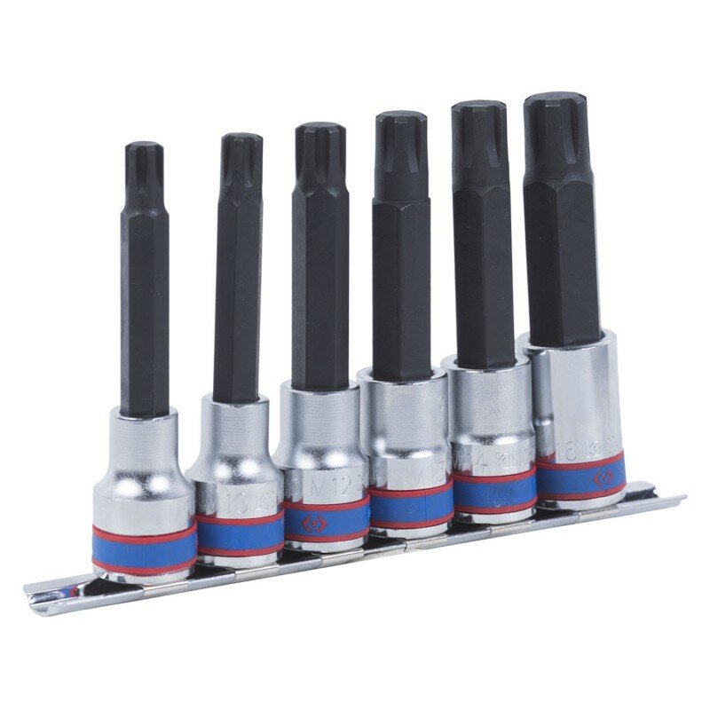 Набор торцевых насадок 1/2", RIBE, М9-М16, L = 100 мм, 6 предметов KING TONY 4116PR