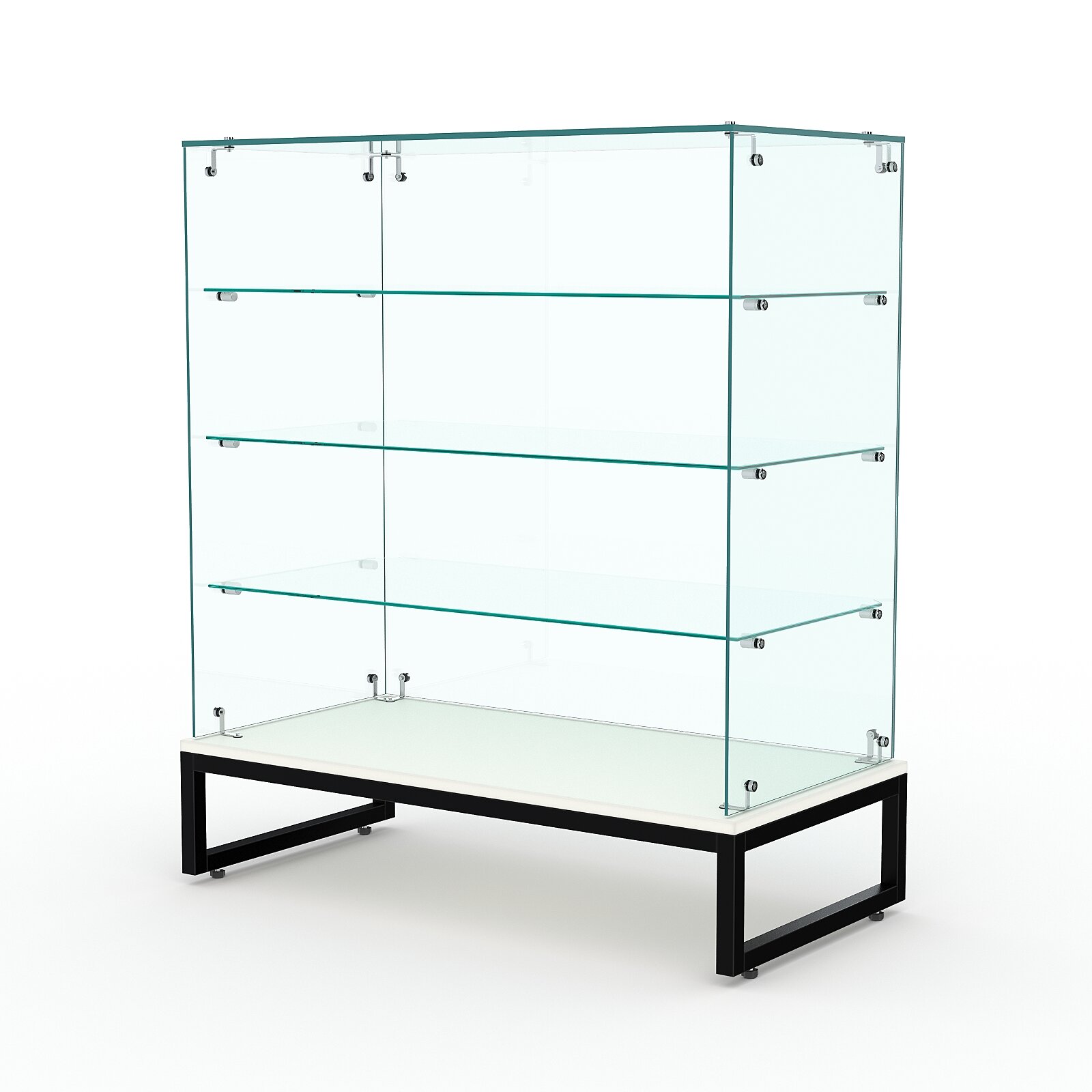 Торговый стеклянный прилавок "лофт стиль" №28 (без дверок), Белый