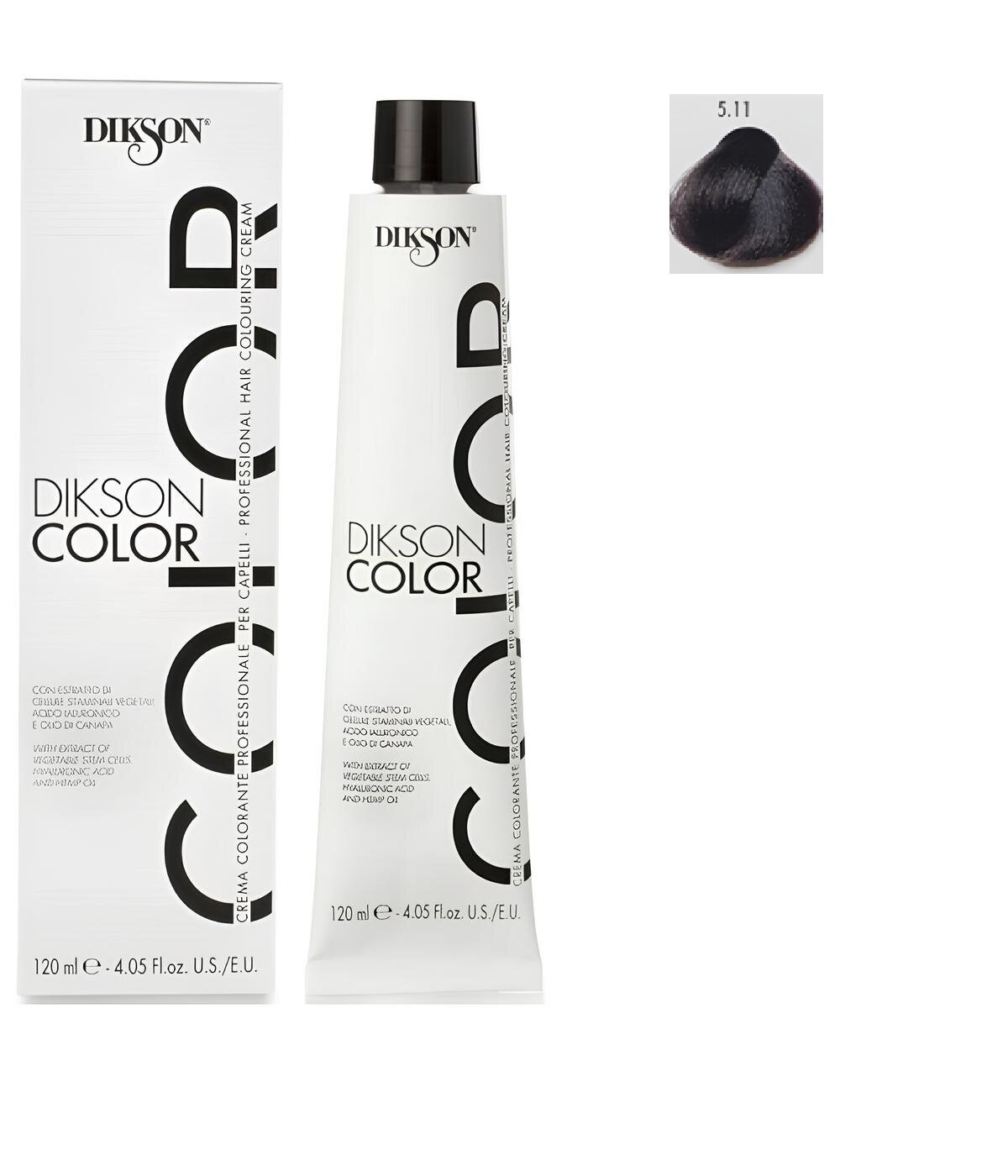 Краска для волос DC 5/11 светло-каштановый интенсивный холодный пепельный Dikson Castano Cenere Intence Ash, 120 мл