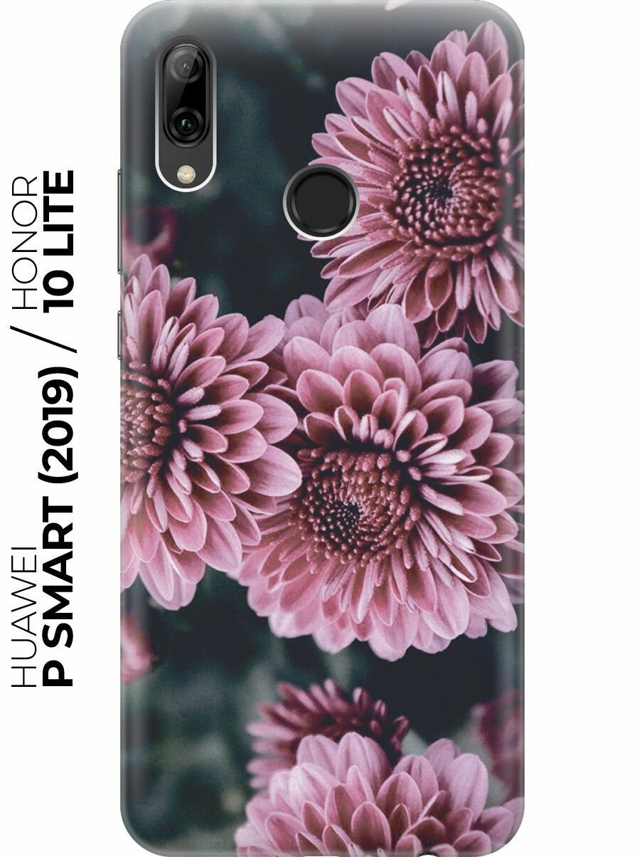 Силиконовый чехол Нежные розовые астры на Honor 10 Lite / Huawei P Smart (2019) / Хуавей П Смарт (2019) / Хонор 10 Лайт