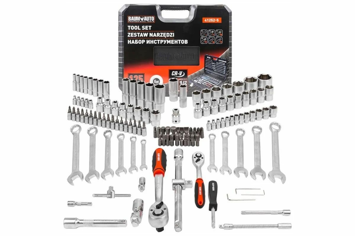 Набор инструментов BaumAuto, 125 предметов 1/4", 1/2" (6гр.)