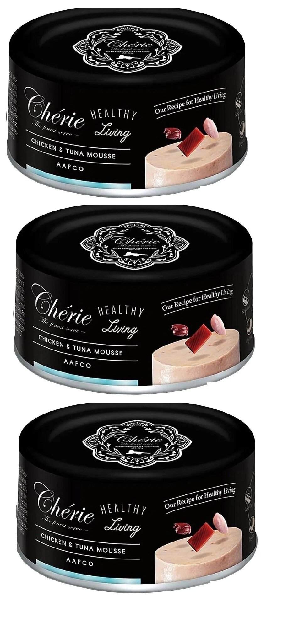 Консервы для кошек Pettric Cherie Healthy Living мусс из курицы И тунца Chicken& Tuna Mousse, 80 гр* 12 шт