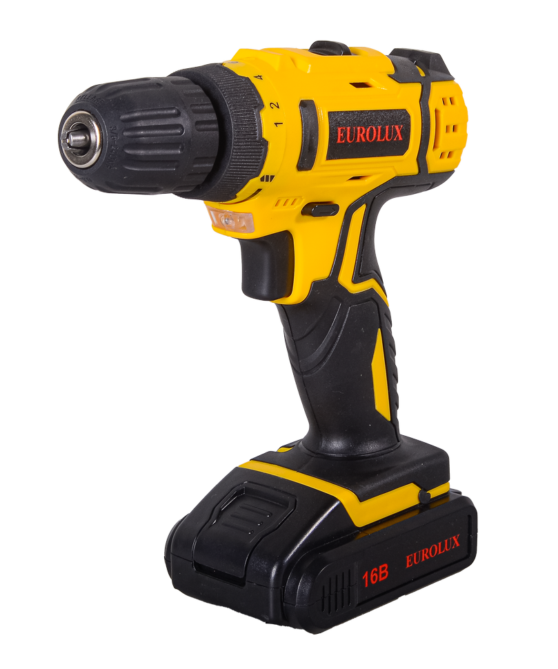 Дрель-шуруповерт аккумуляторная, Eurolux ДА-16DU-2, безударный