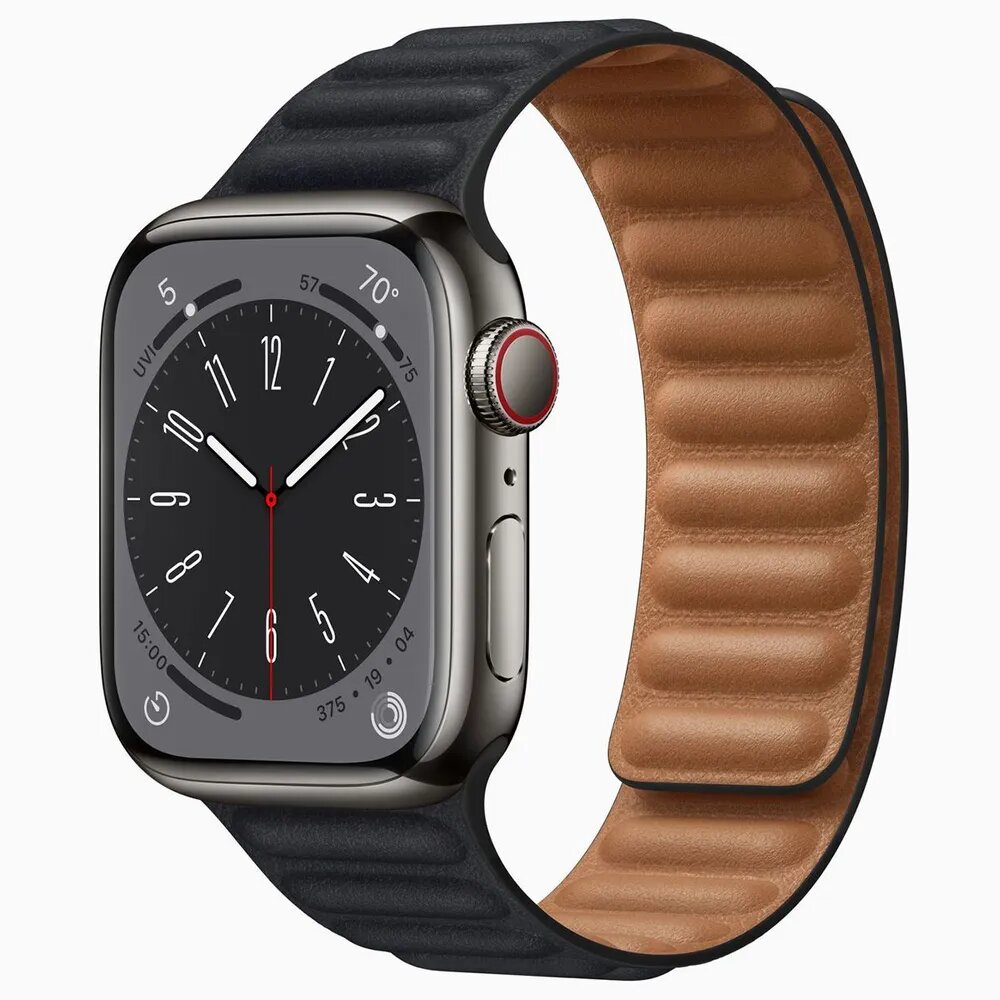 Ремешок Apple Watch Leather Link Midnight S/M для Apple Watch 42-44-45mm (series 1-9) 46mm (Series 10) Ultra ML813ZM/A