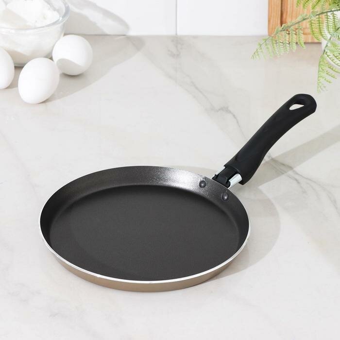 Сковорода блинная Белая калитва Sandy, d 22 см, антипригарная, бежевая