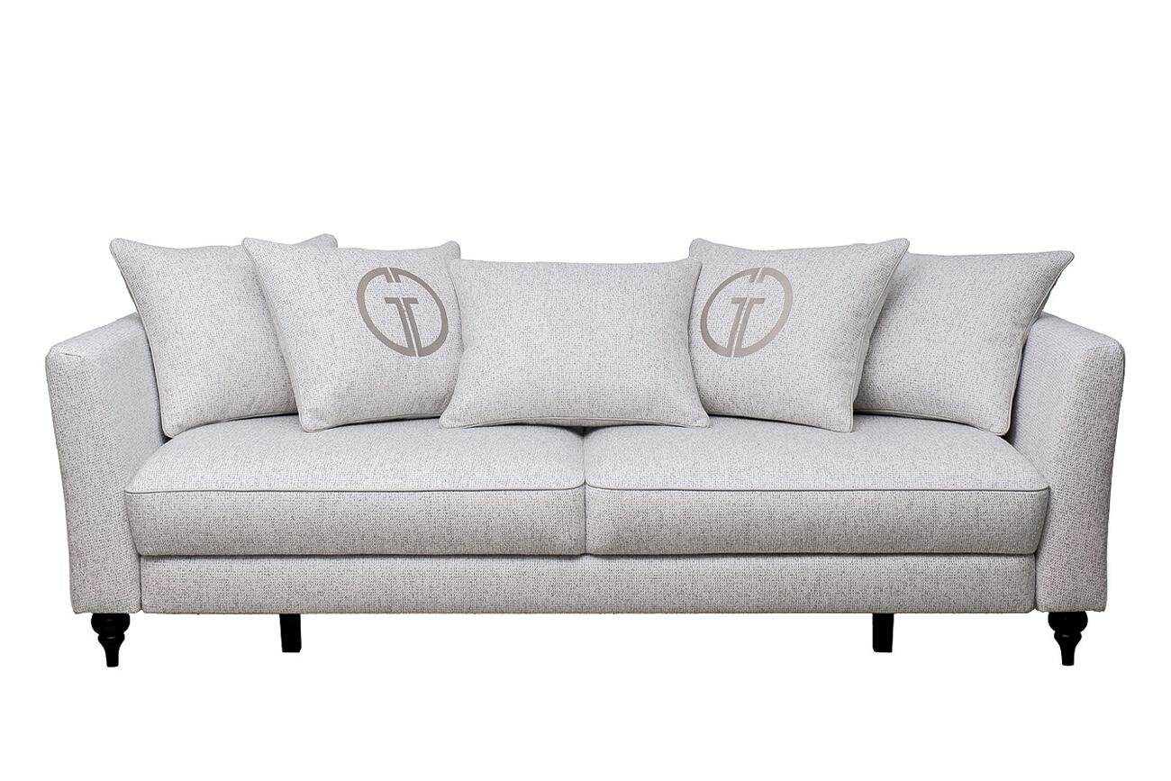 Диван Garda Decor Диван Сорренто(Sorrento)(K) 230M трехм. раск c кантом, рогожка св. беж Santo1902-SECRU+Nev83 230*101*86 арт. SORRENTO(K)-230M-3K-Santo1902-SECRU+Nev83