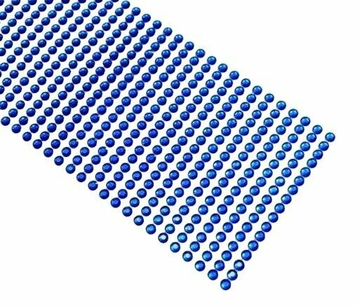 Стразы декоративные на липкой основе, размер 6 мм, количество страз на листе 504 шт