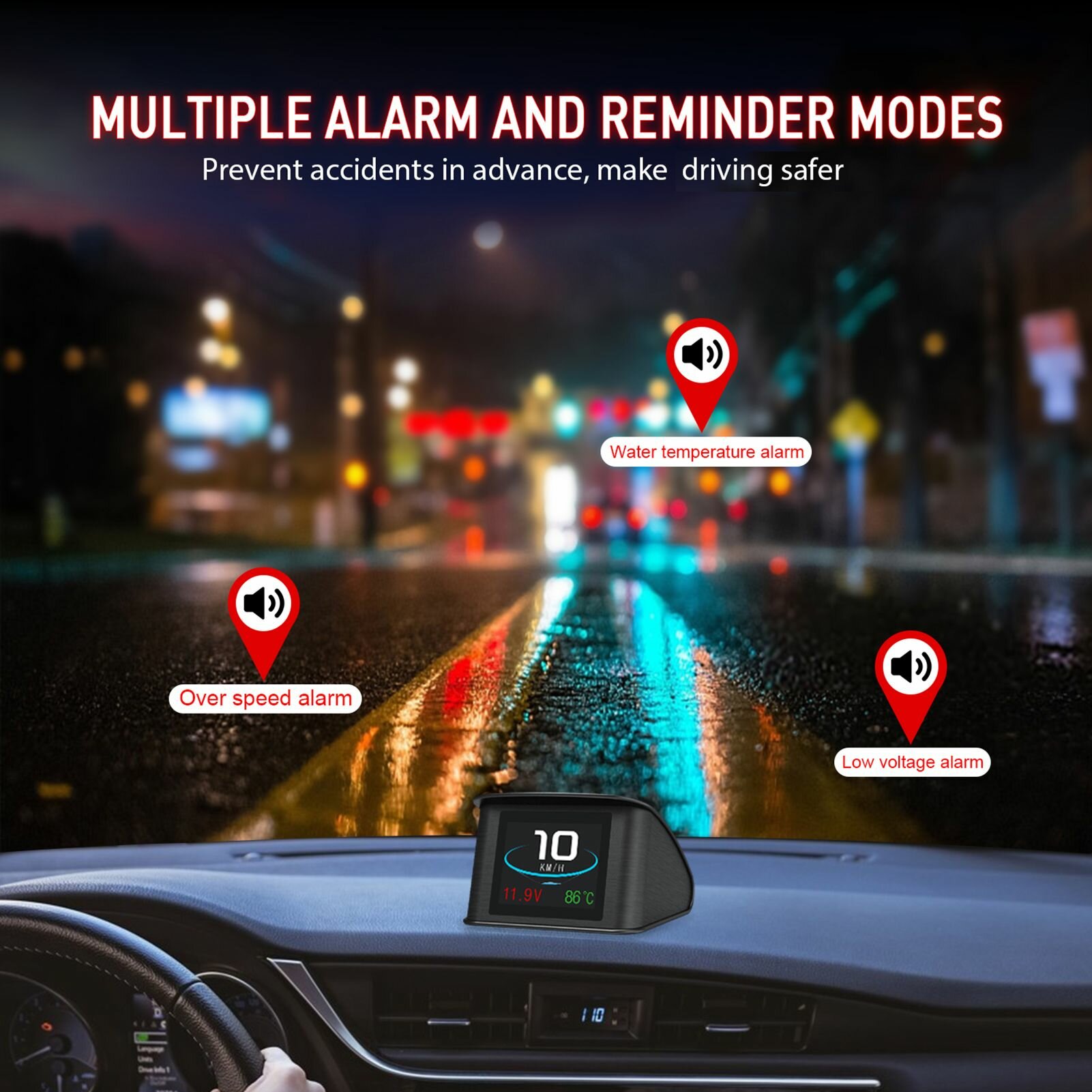 Умный проекционный дисплей, 2,2-дюймовый цифровой спидометр OBDII, автомобильный проекционный дисплей с отображением скорости, расстояния, времени и многого другого