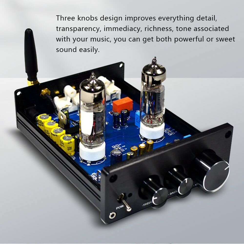 6J5 Ламповый усилитель Предусилитель BT Предусилитель AMP с функцией регулировки громкости, высоких и низких частот для домашнего кинотеатра