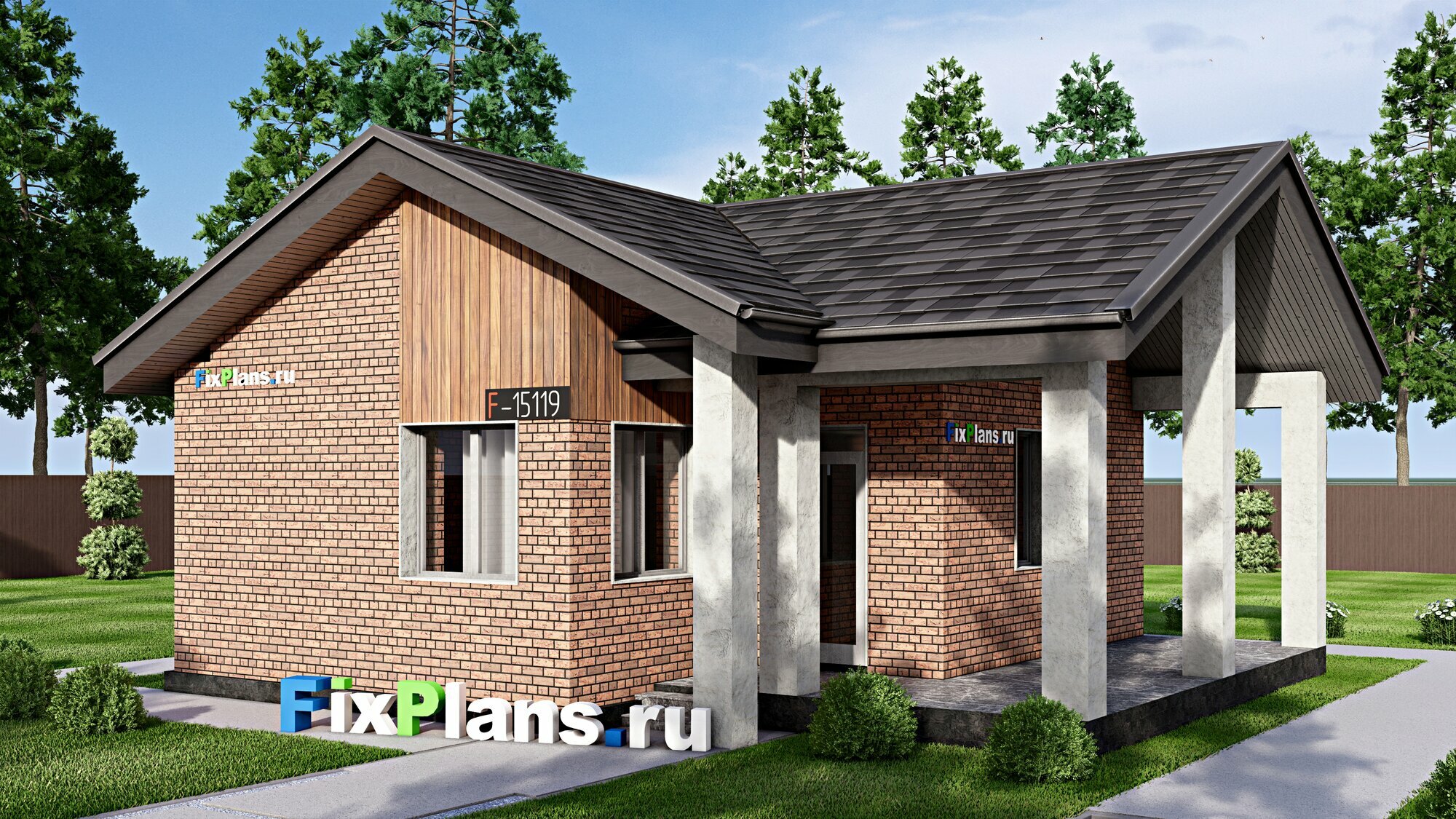 Проект бани FIXPLANS. Одноэтажный. Площадь 58.16 м2 F-15119 Размер 8.53 х 9.83