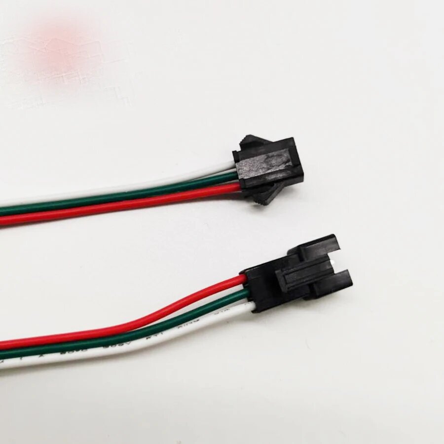 10 пар 10 см 3-контактный разъем JST, гнездовые и мужские светодиодные разъемы 22AWG, красный, зеленый и белый провода для светодиодной ленты WS2811 WS2812B RGB