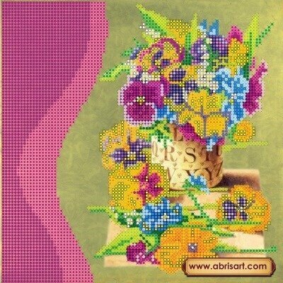 Схема на холсте Абрис Арт Цветочный аромат, для вышивания бисером, 20х20 см, с инструкцией
