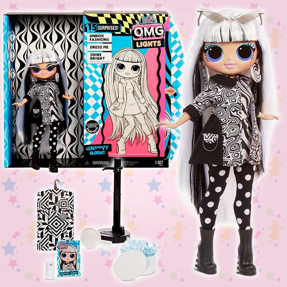 Кукла светящаяся серия Неон ЛОЛ O.M.G. Lights Groovy Babe**