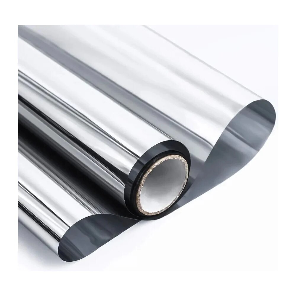 Светоотражающая статическая оконная пленка Delfa серебро ТМ5-Т01/S45, из материала, эффектом прилипания