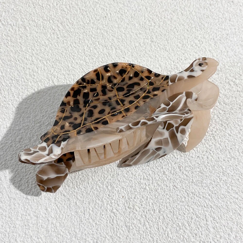 Креативные забавные ацетатные заколки для волос в виде черепахи, рыбы, акулы, большие заколки для волос с морскими животными, толстая заколка для волос, аксессуары для когтей