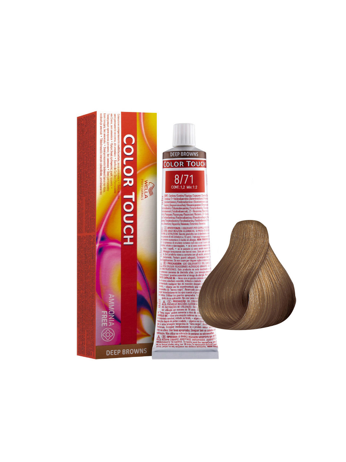 Wella Color Touch 8/71 - Тонирующая краска без аммиака светлый блонд коричнево-пепельный 60 мл