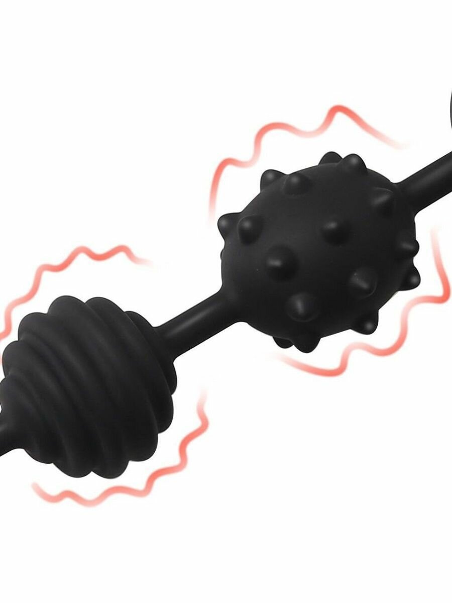 Большая анальная цепочка "BIG BLACK ANAL SILICONE BEADS" 40см