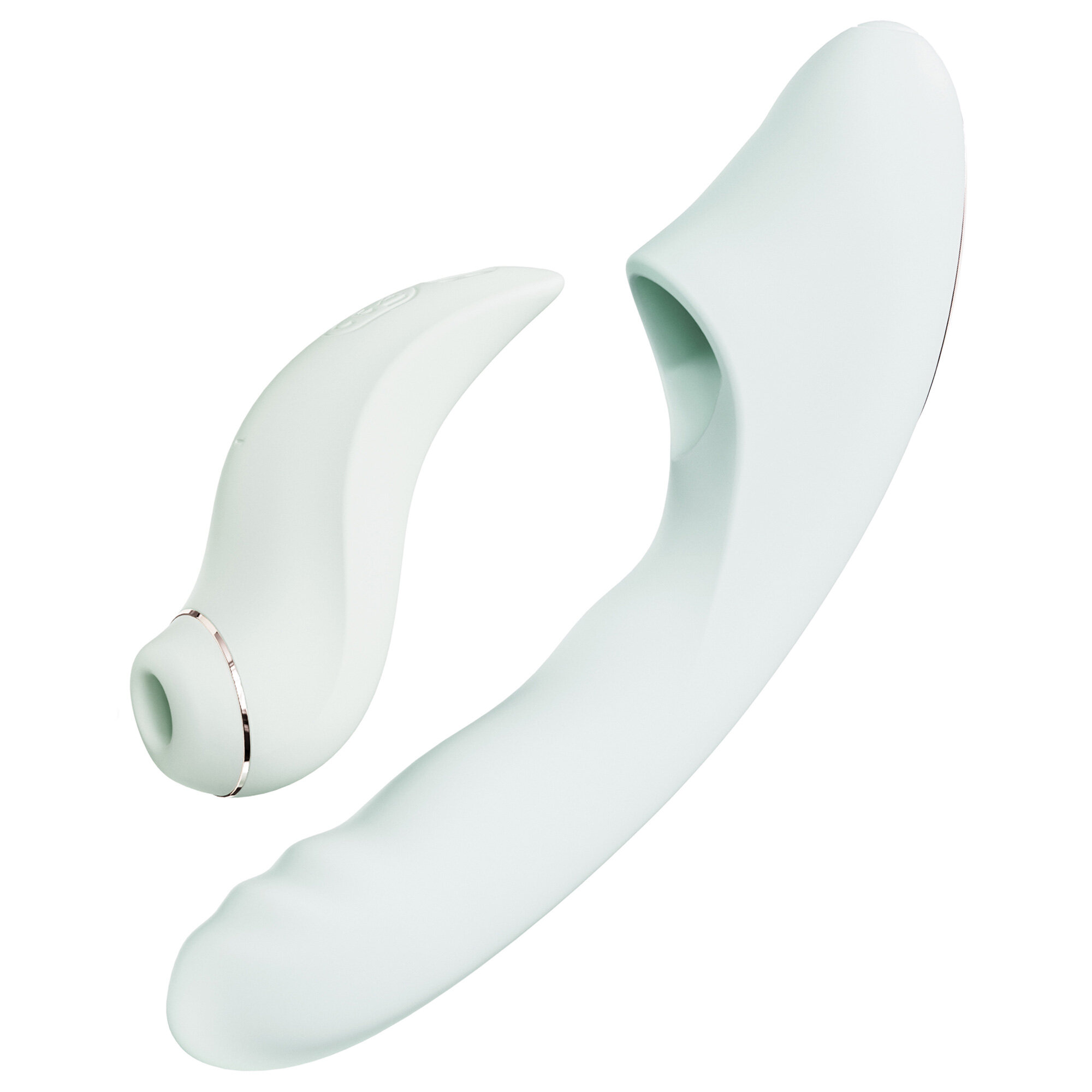 Вибратор-кролик из 2 частей с возвратно-поступательными движениями и бесконтактной стимуляцией BeYourLover Fatima