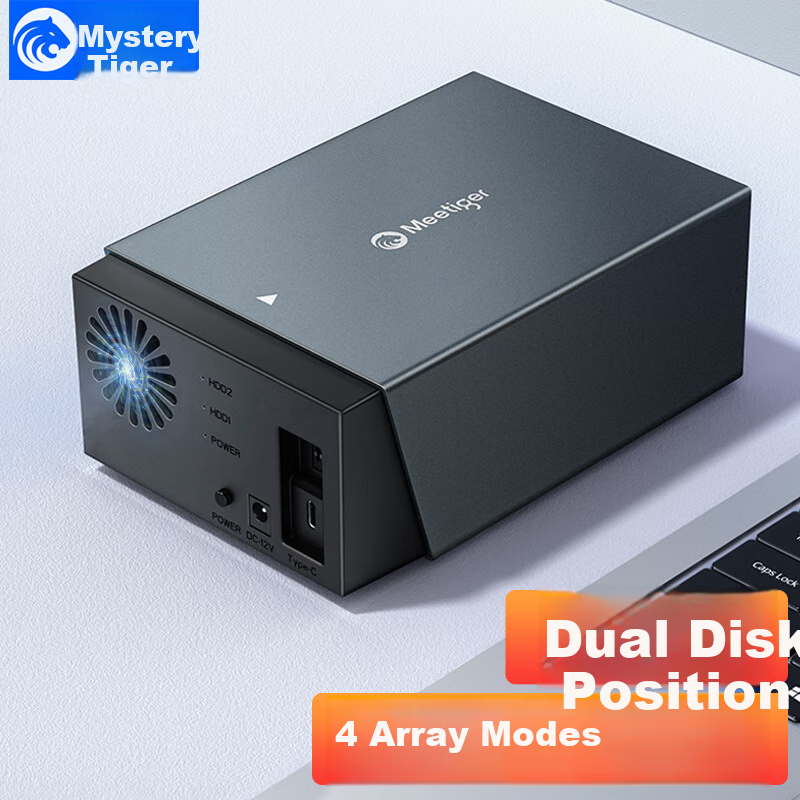 MiTiger Dual-drive Hard Drive Cabinet RAID Disk Array 3.5-inch Hard Drive Enclosure External Type-C 3.1 External SATA Interface Mechanical Mobile Hard Drive Enclosure D32C