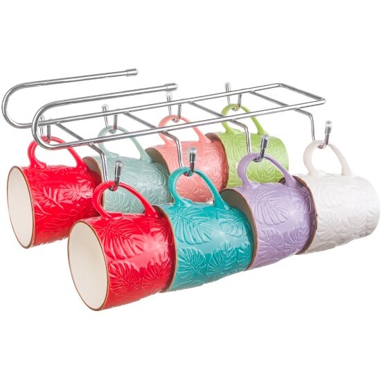 Держатель для 8 кружек EL Casa подвесной, серебристый