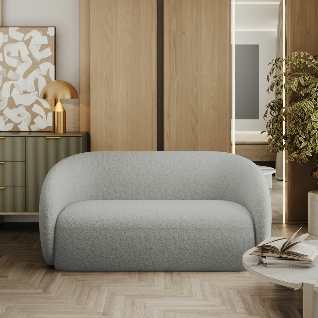 Диван в современном стиле ZAFFIRO прямой 142 см BRAVO ARBEN цвет STEEL