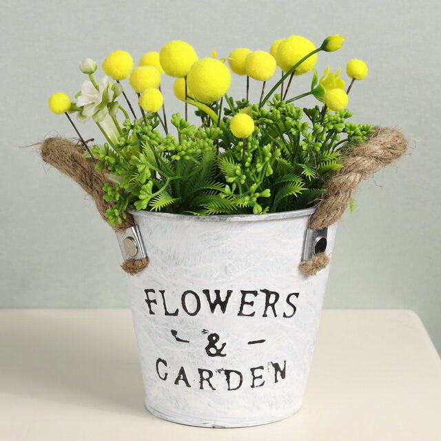 Искусственный цветок в горшке Мимоза и Луговые травы 19 см, Due Esse Christmas, XAE22000041-2