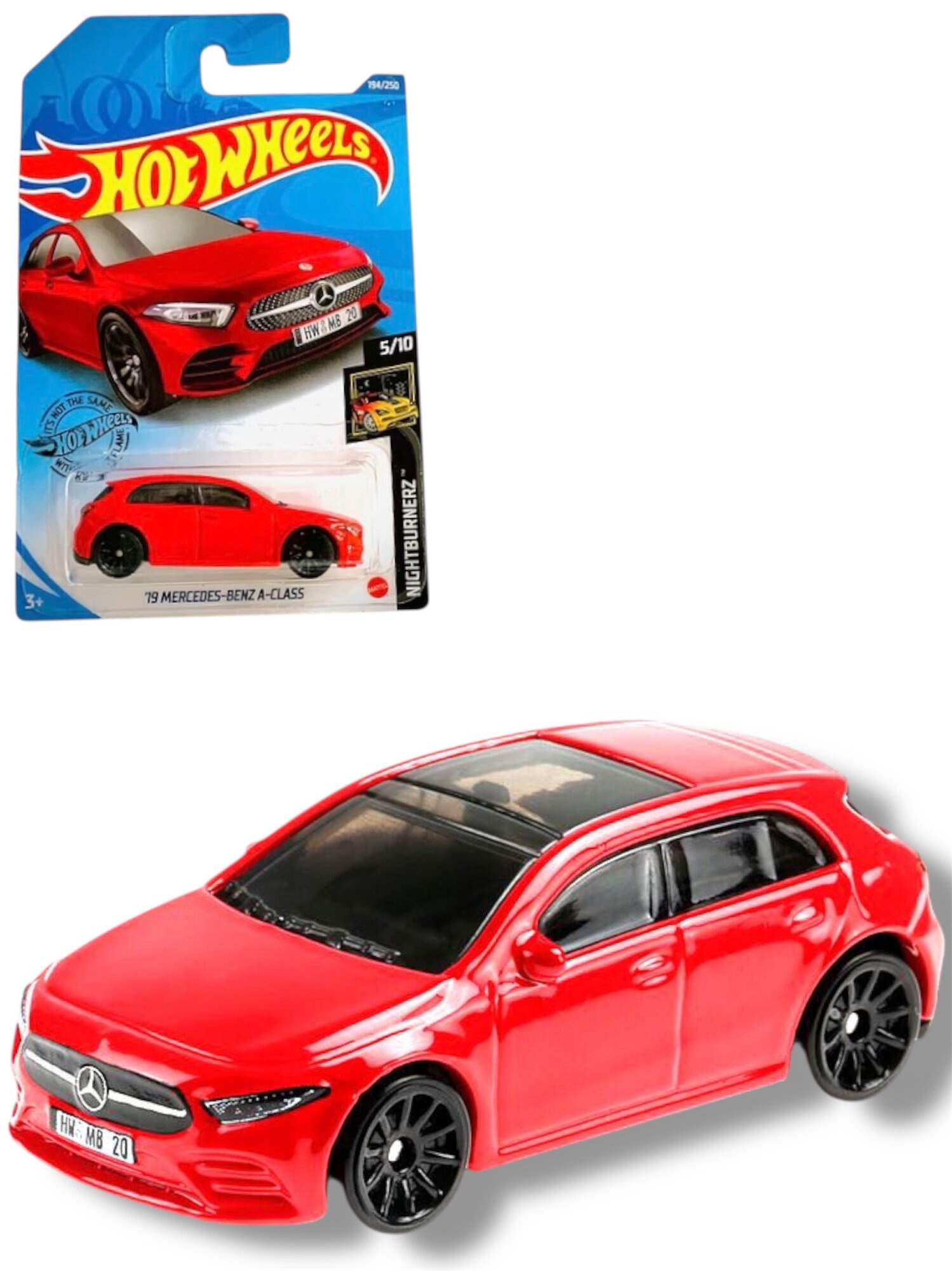 Машинка Hot Wheels Mercedes-Benz A-Class, красный цвет, коллекционная 1/64 длина 7 см YZ