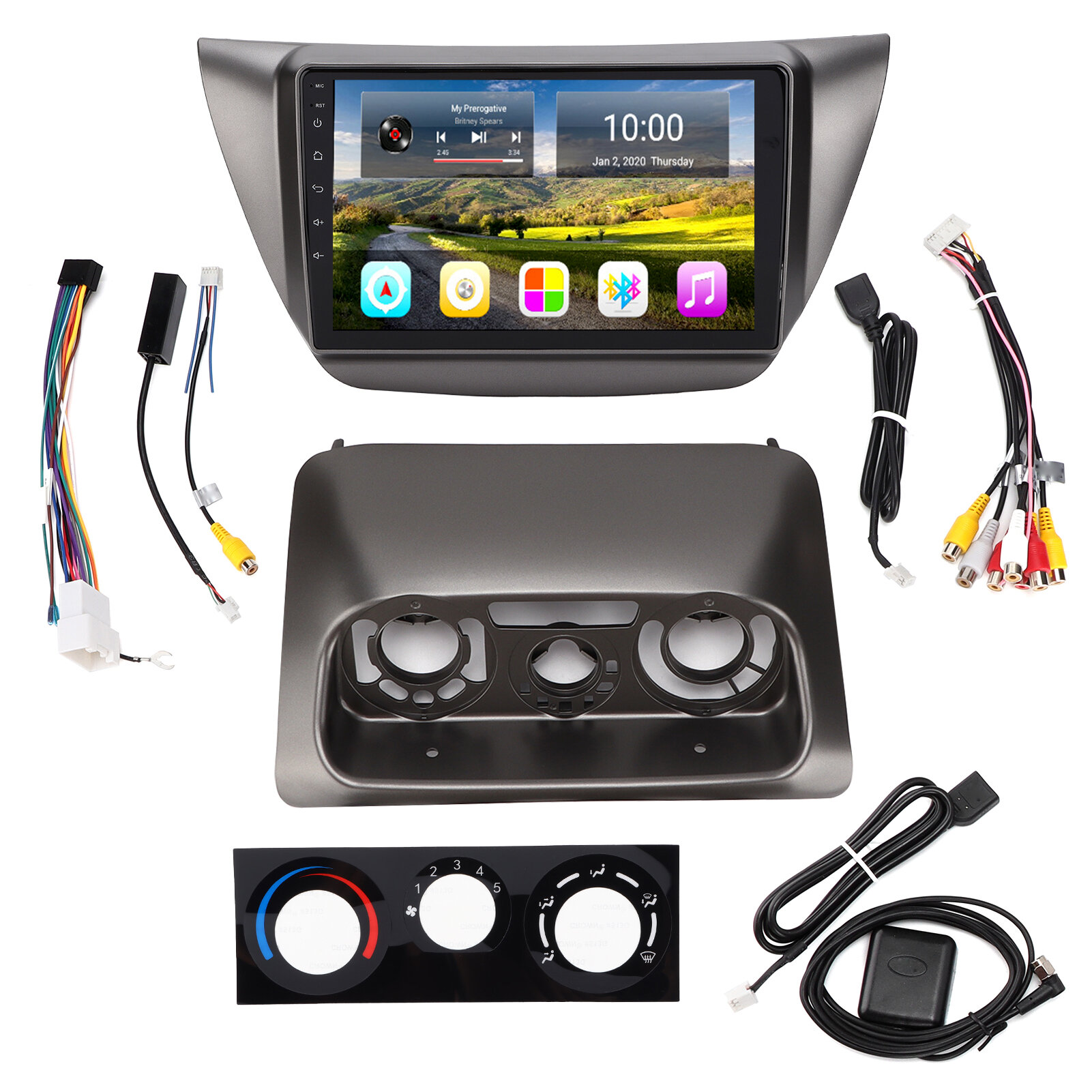 Автомобильная навигация, 9-дюймовый сенсорный экран, Bluetooth 4.0, магнитола для замены в Mitsubishi 2006-2010, Android 10.0, питание 9-17В (1+16ГБ).