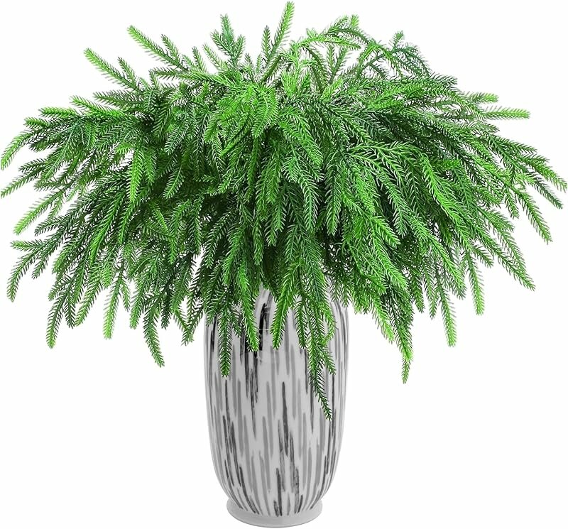 Рождественские ветки норфолкской сосны WAYNHUI, искусственные для DIY поделок, домашнего декора на Рождество (12, 18 дюймов)