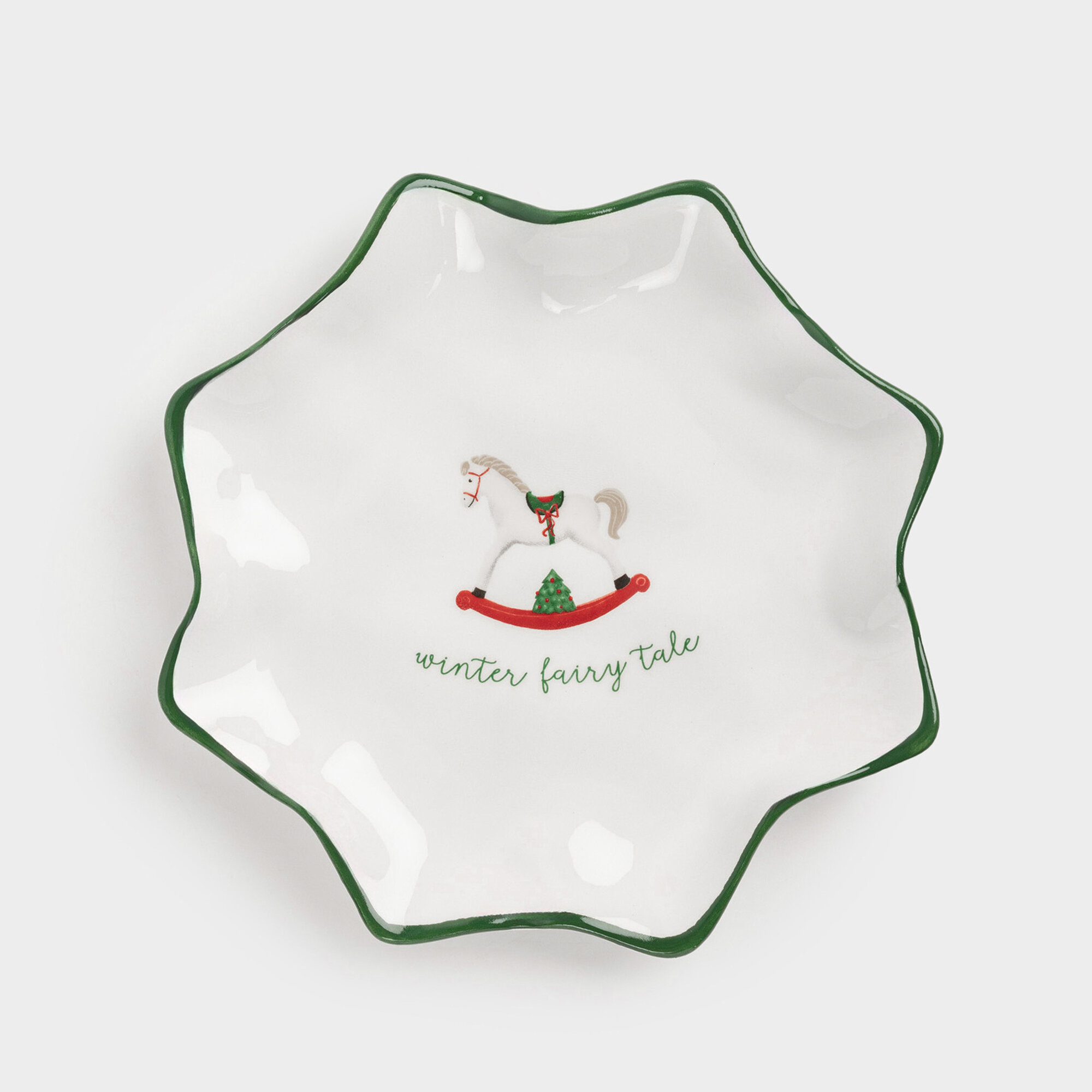 Блюдо, 20 см, керамика, Лошадка, Сhristmas green, Kuchenland