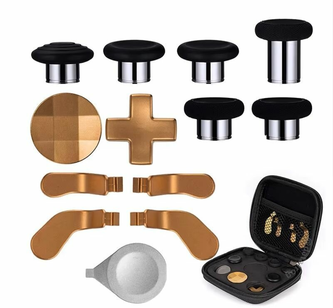 Набор - Комплект металлических кнопок, стиков и лепестков для геймпада / джойстика Xbox Series Elite 2 Бронзовые