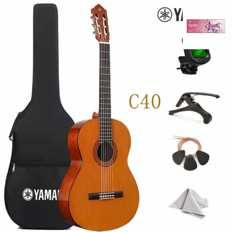 Классическая гитара Yamaha C40, цвет натуральный, размер 4/4. Подарок
