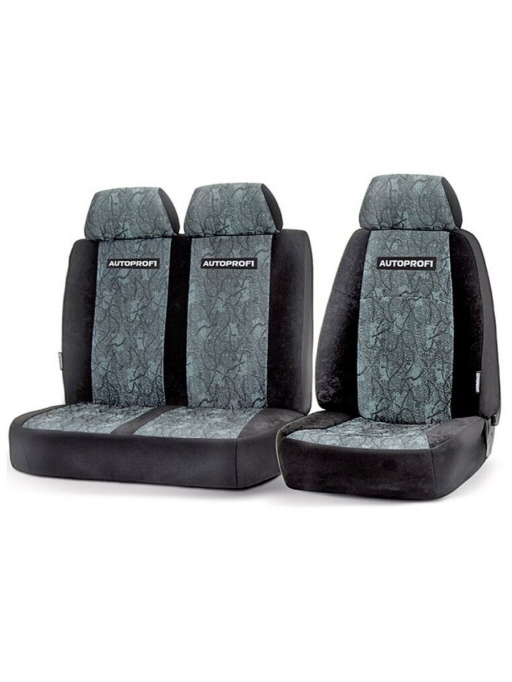 Чехлы автомобильные Autoprofi GAZ-002 Cyclone Жаккард серый 7 предметов