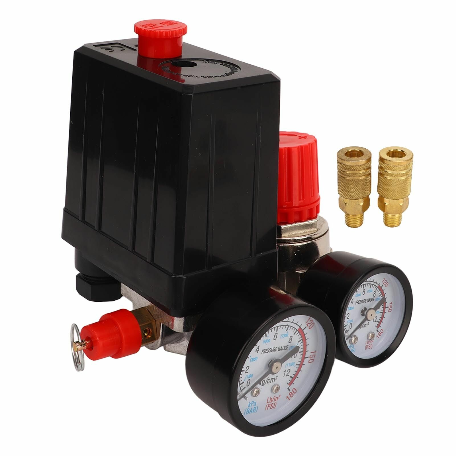 Регулирующий клапан переключателя давления воздушного компрессора 0 180PSI Быстроразъемный соединитель 3 в 1 для автоматического управления