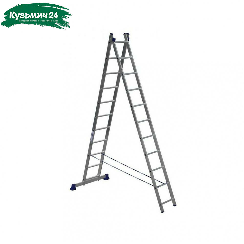 Лестница-стремянка Алюмет, 11 ступеней, 2 секции, алюминиевая, нагрузка до 150 кг