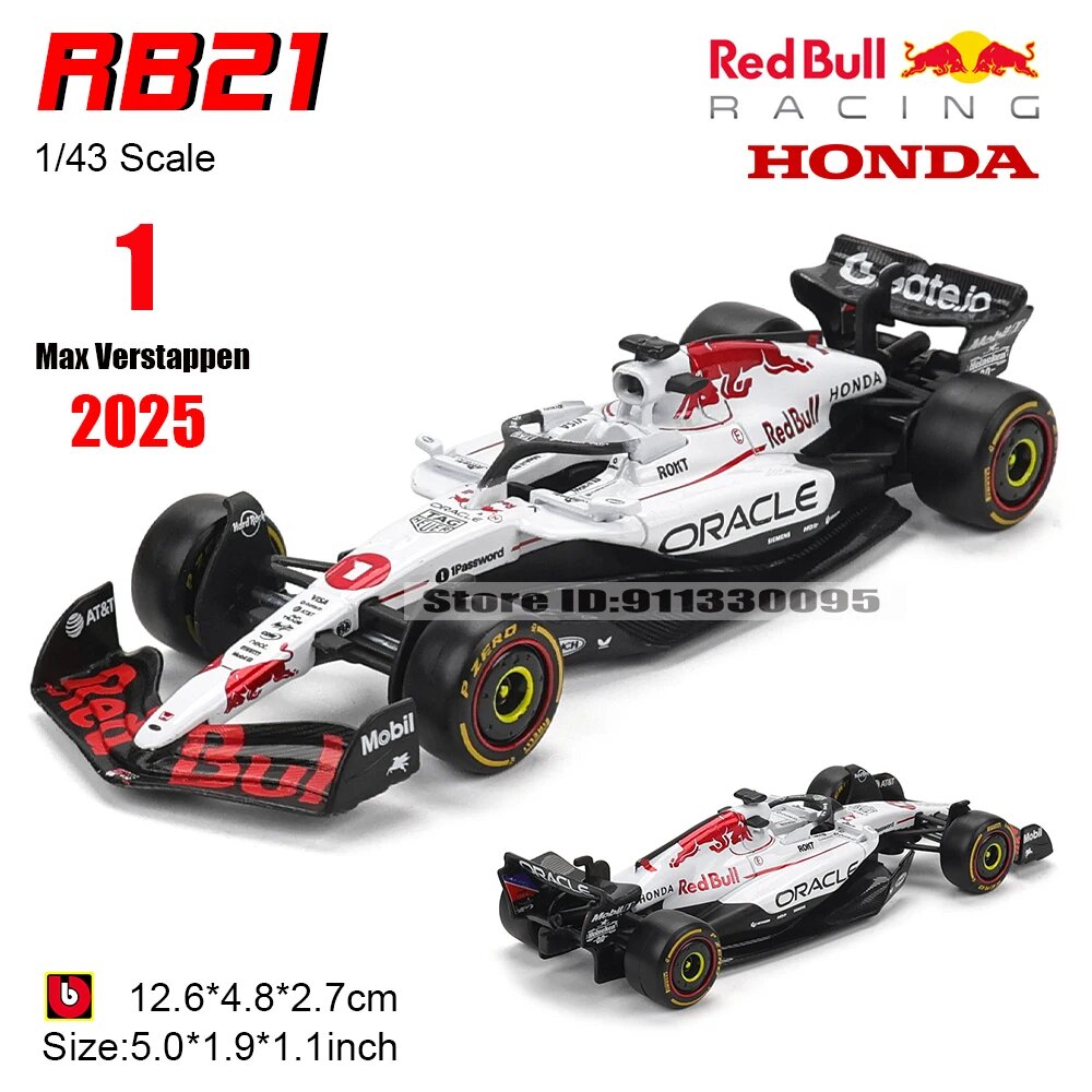 Модель Red Bull Racing RB21 1:43, белый, 2025 RB21-1 JP