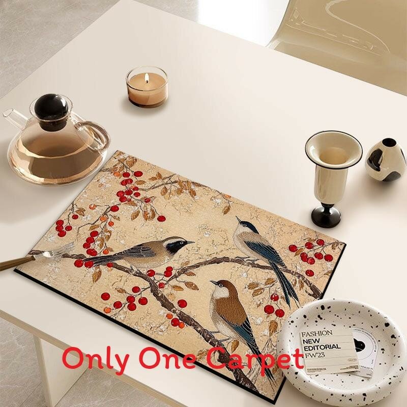 Dunhuang clouds square kitchen sink mat with strong water absorption and antislip functionality berry magpie 30x40cm