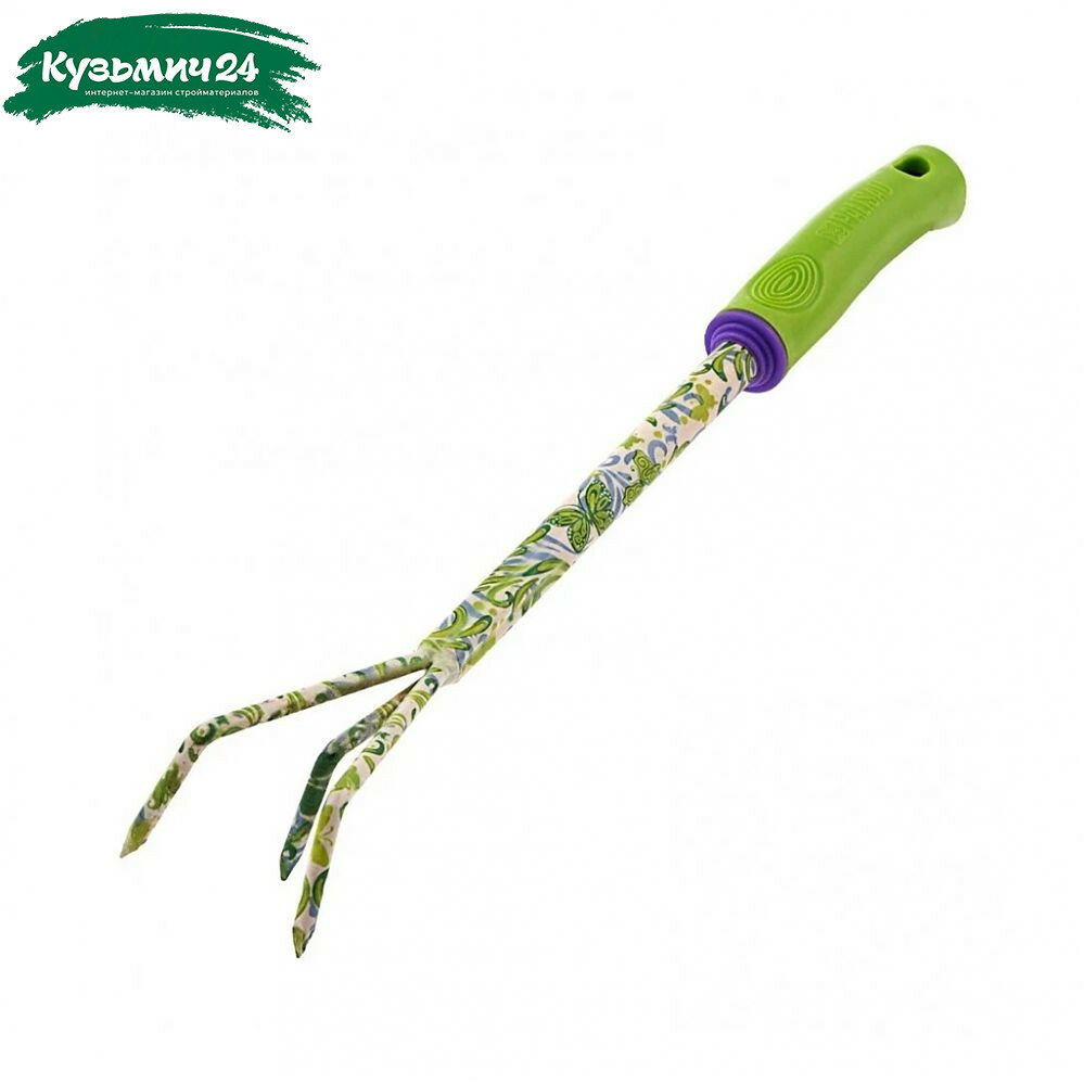 Рыхлитель Palisad 62038 Flower Green 3 зубца, сталь, зеленый, 60х415 мм