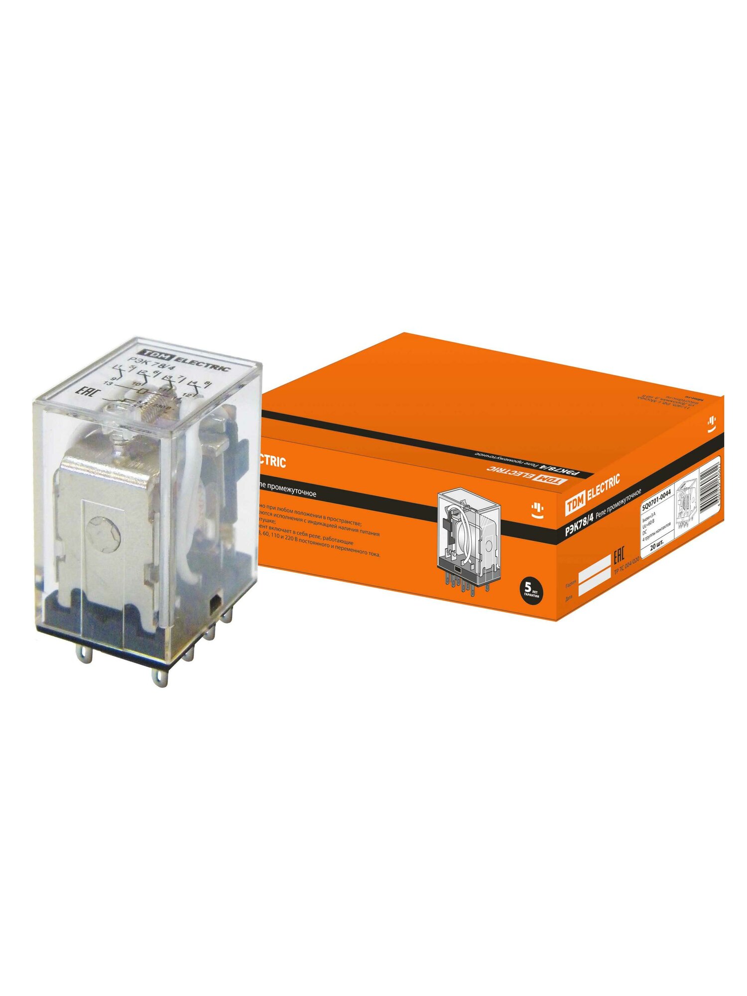 Набор Реле РЭК78/4 3А 60В DC TDM ELECTRIC {SQ0701-0044} 1 шт (2 шт)