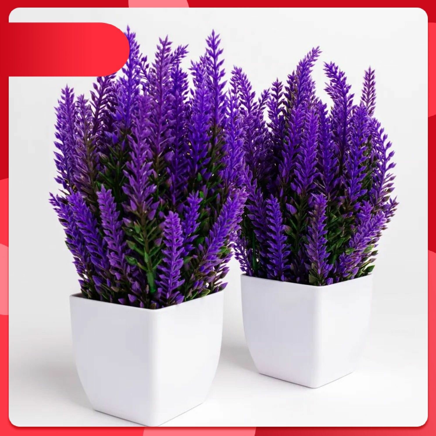 Искусственная лаванда для декора в горшке декоративная 2шт