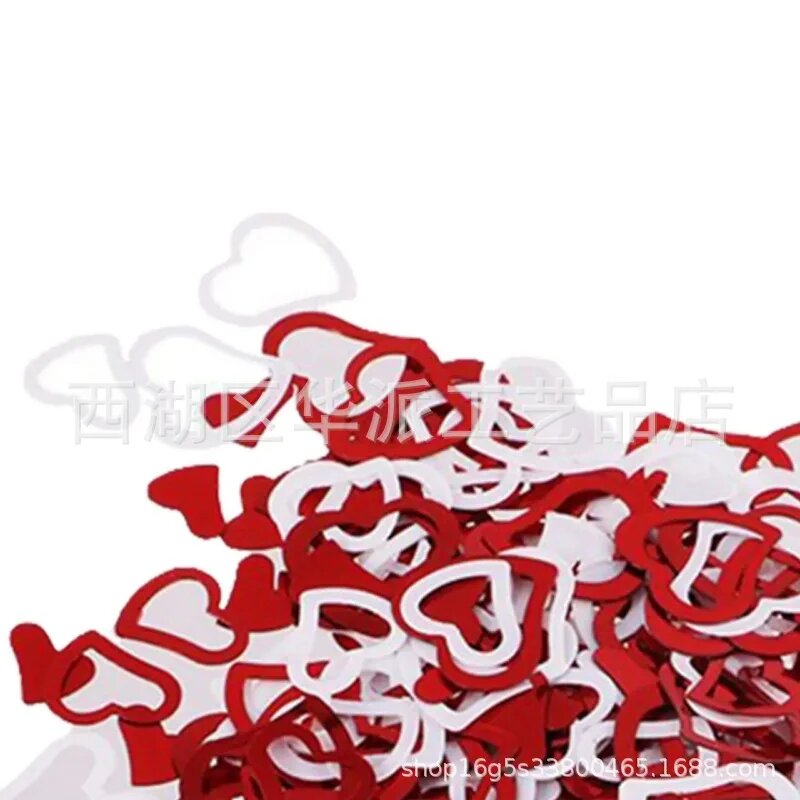 MOONBIFFY сердечки из конфетти для шаров 15г red white