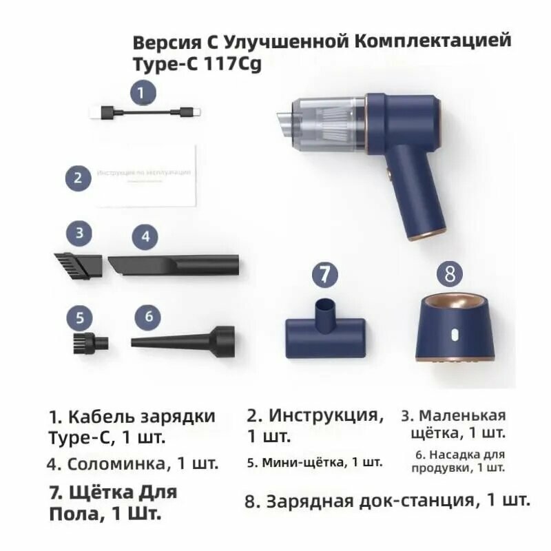 Портативный автомобильный пылесос для машины и дома, мощный мини-пылесос с функцией обдува, беспроводной ручной пылесос для уборки пыли