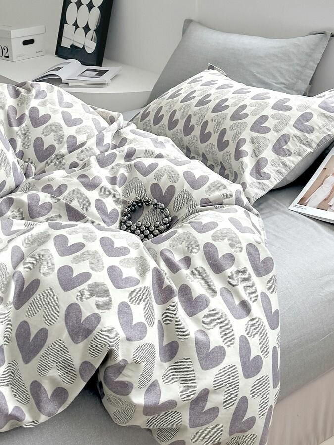 Постельное белье 1.5 спальное Cleo комплект пододеяльник на молнии сатин хлопок