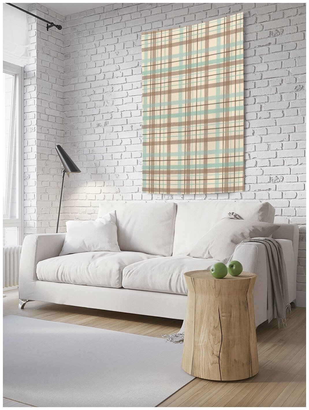 Фотопанно на стену вертикальный из ткани постер 100х150 "Шотландская клетка", JoyArty