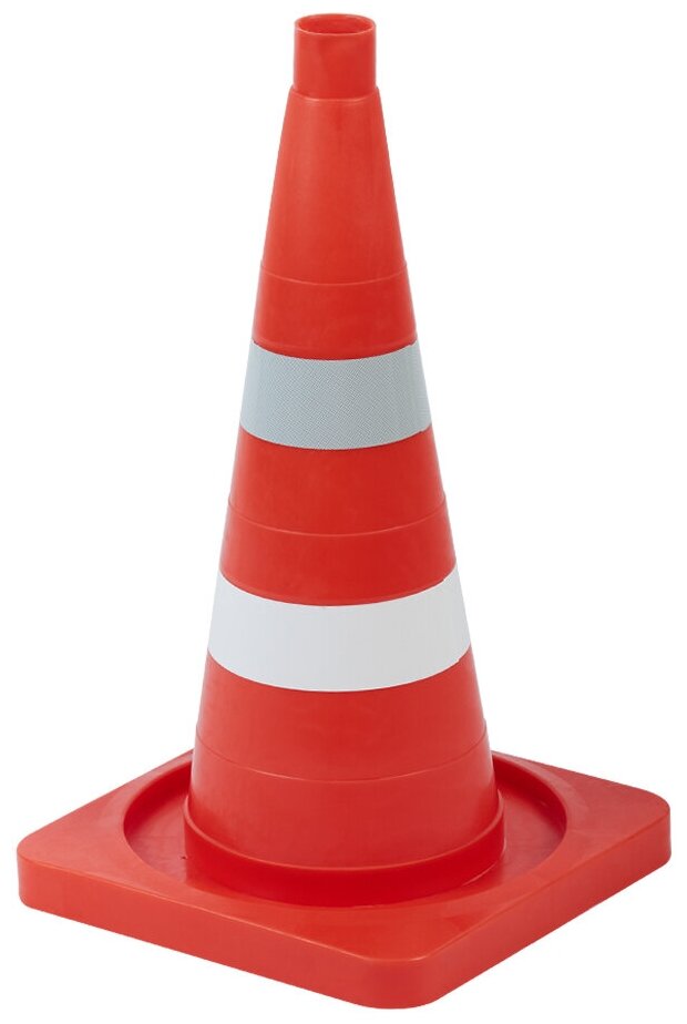 Конус дорожный Протэкт 500 мм упругий со светоотражающей лентой и краской