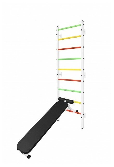 Шведская стенка со скамьей для жима и пресса Arizona86 Белая