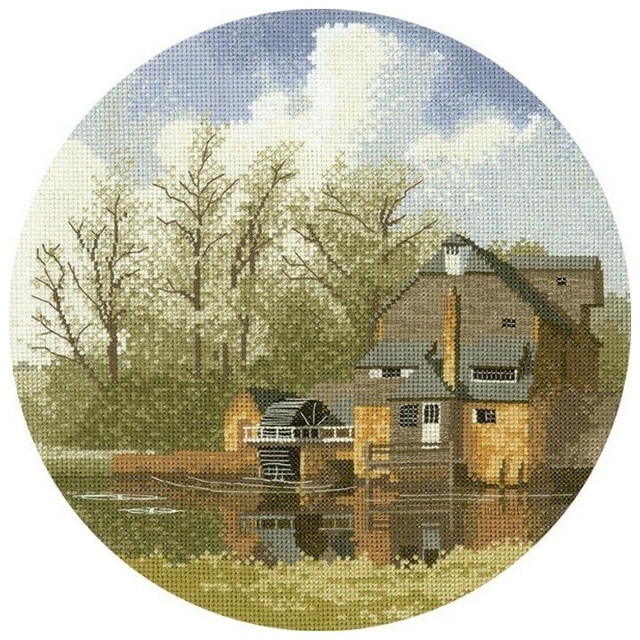 Набор для вышивания Heritage #JCWM369E Watermill (Водяная мельница), Счетный крест, 25.5 см