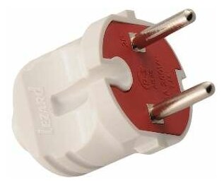 Вилка электрич. без заземл. бел. 6А LEZARD 715-0101-601 (7шт. в упак.)